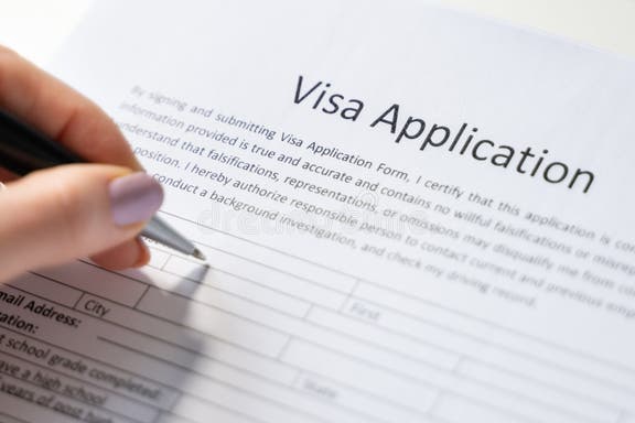Digital Visa Application: Embassy Form Fill Stock Photo - Image of visa ...