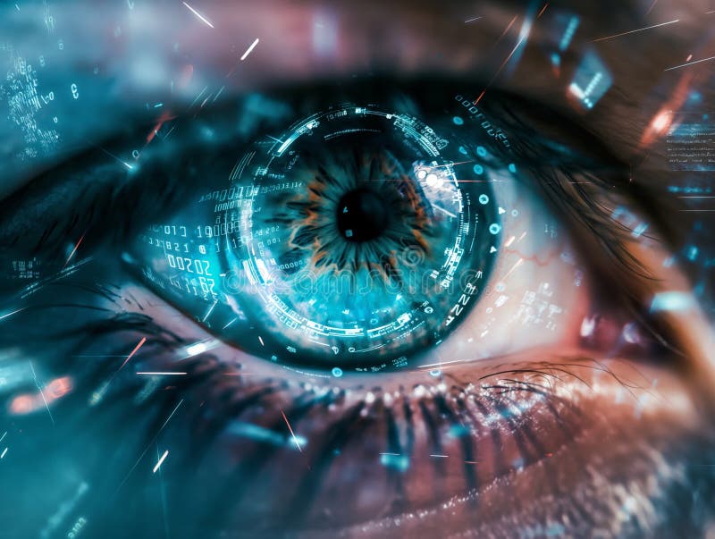 Digital Vision in Blue Tones Stock Photo - Image of blue, biometrics ...