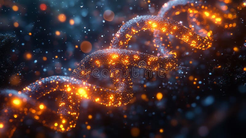 Digital Visualization of CRISPR Gene Editing Illustrating DNA Strand ...