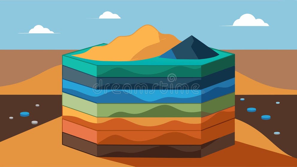 A Digital Visualization of Data Layers Displaying the Layers of Sand ...