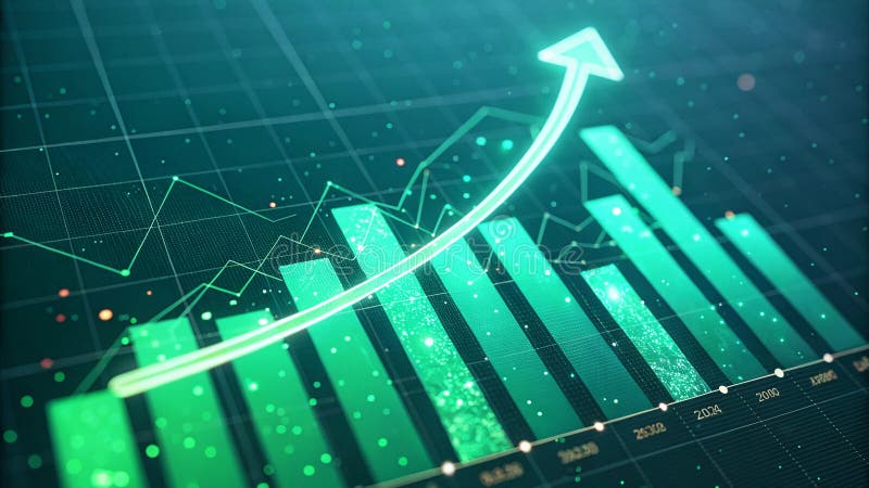 Green Upward Trend Graph: Stock Market Growth Visualization Stock ...