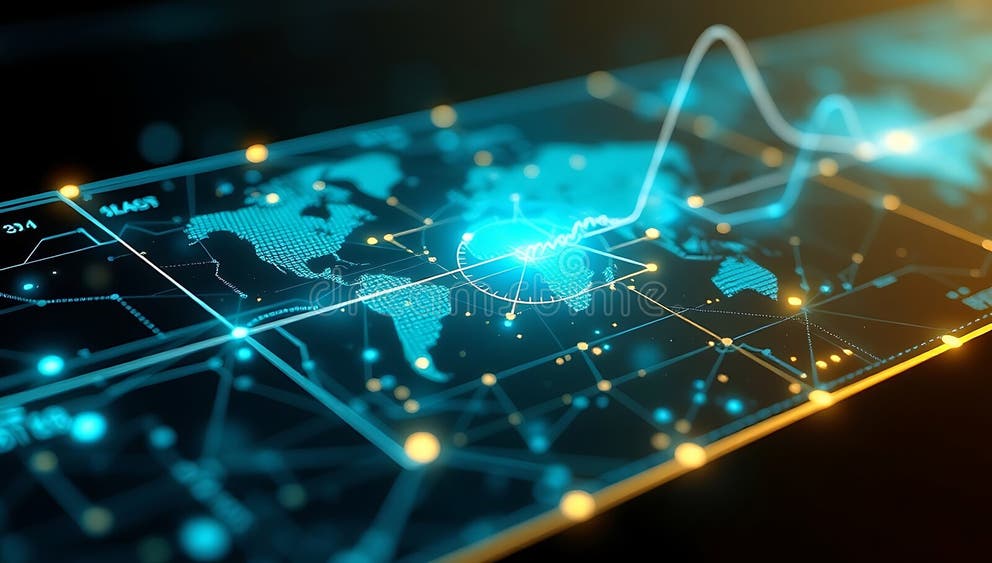 Global Network Data Visualization Showing Market Trends Stock ...