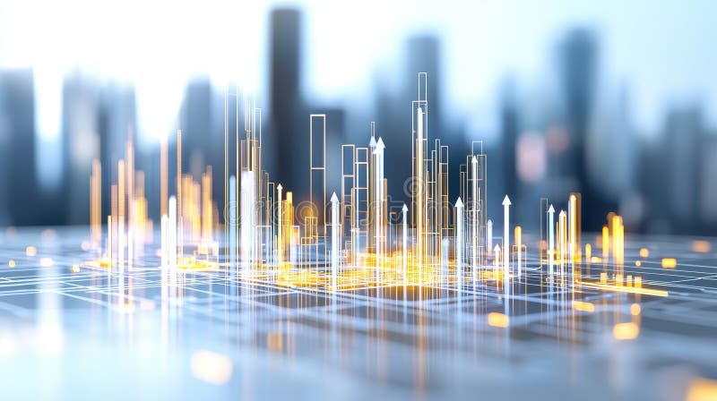 Digital Visualization of Economic Growth and Data for Market Value and ...