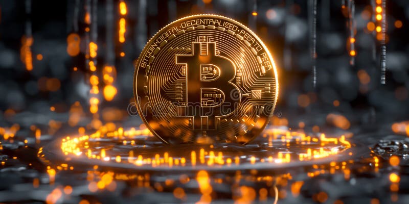 Experience a Dynamic Bitcoin Symbol Enhanced with Glowing Effects Set ...
