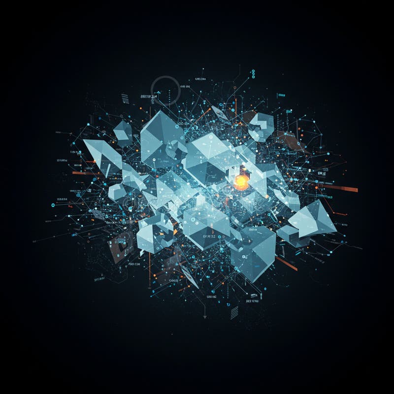 A Digital Visualization Featuring an Intricate Network of Geometric ...