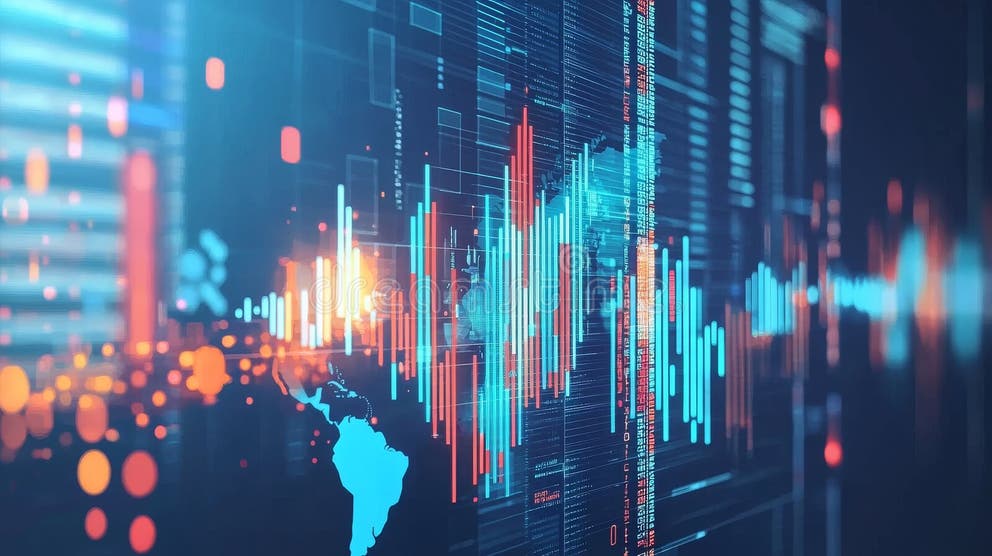 A Digital Visualization of Global Business, Displaying an Array of ...