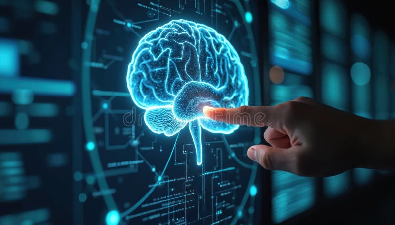 Futuristic Human Brain Machine Interface Stock Illustrations – 5,698 ...