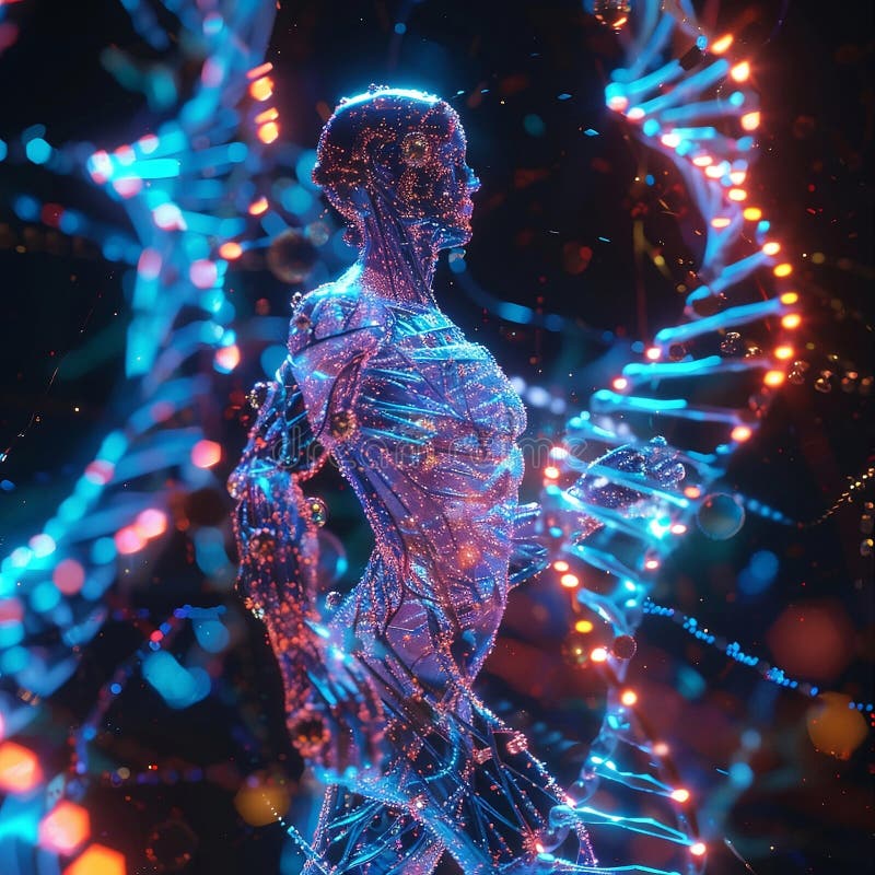 Digital Visualization of a Human Figure Composed of Illuminated DNA ...