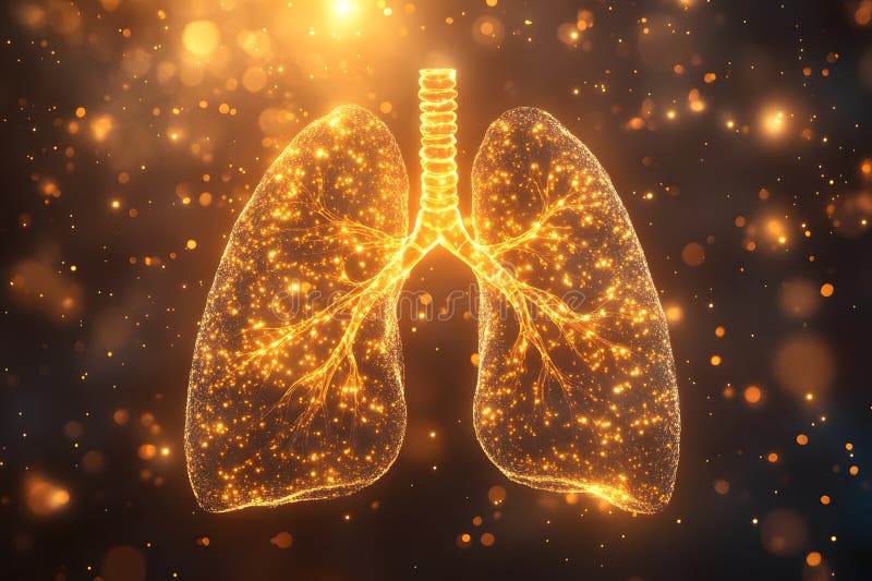 Digital Visualization of Glowing Lungs with Bokeh Effect for Medical ...