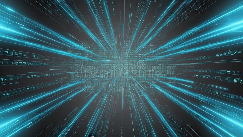 Digital Visualization of Interconnected Data Streams with Lines Binary Code Stock Illustration ...