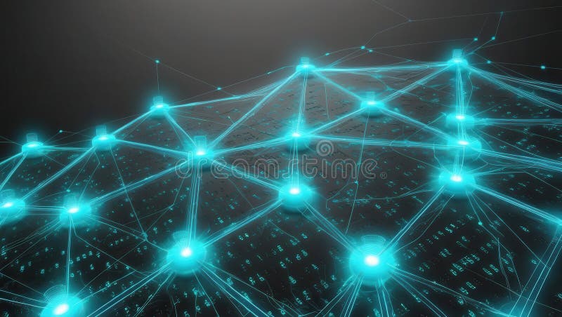 Digital Visualization of Interconnected Data Streams with Lines Binary Code Stock Illustration ...