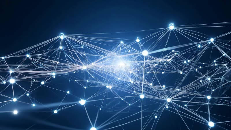 A Digital Visualization of Interconnected Glowing Nodes and Lines ...