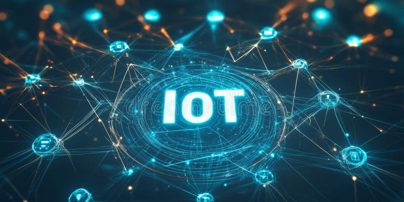 Digital Visualization of IoT Networks with Glowing Nodes in a ...