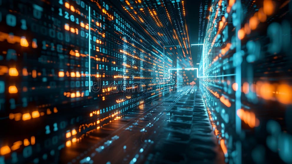 Digital Visualization of Mitigating Risks in Cybersecurity with Data Streams and Binary Code ...