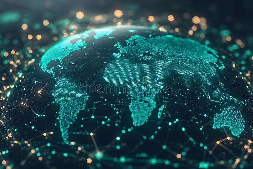 Futuristic Global Network Earth Visualization for Digital Innovation ...