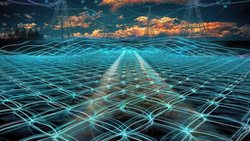 Digital Visualization of Post-apocalyptic Neon Grids, Generative Ai ...