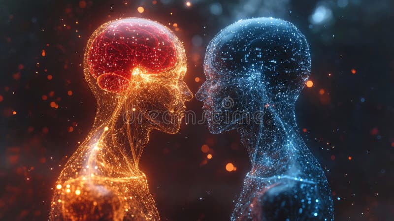 Digital Visualization Showcasing Human Anatomy with Glowing Elements ...