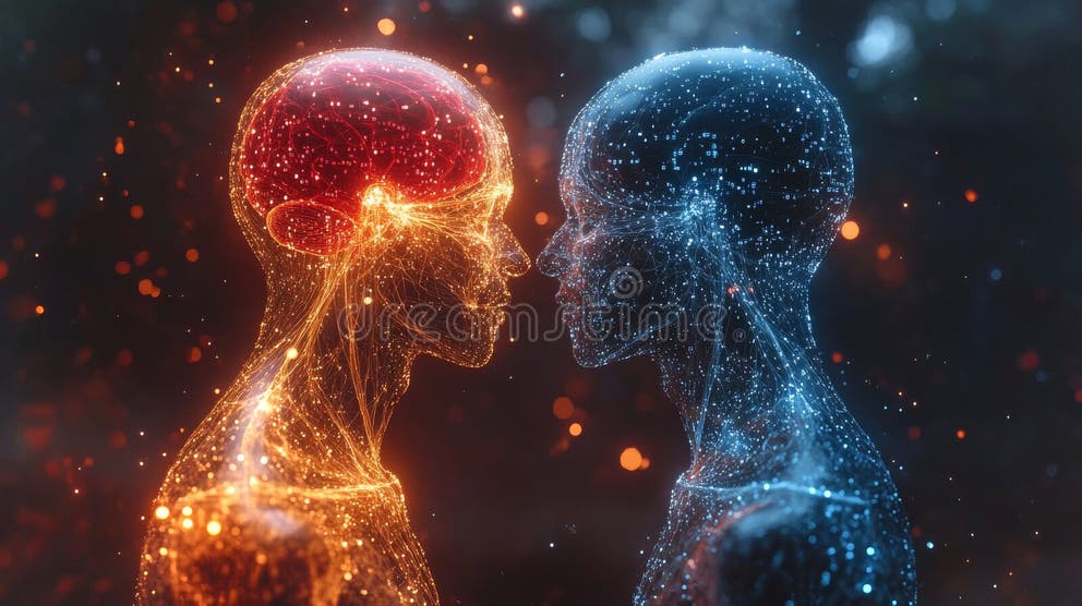 Digital Visualization Showcasing Human Anatomy with Glowing Elements ...