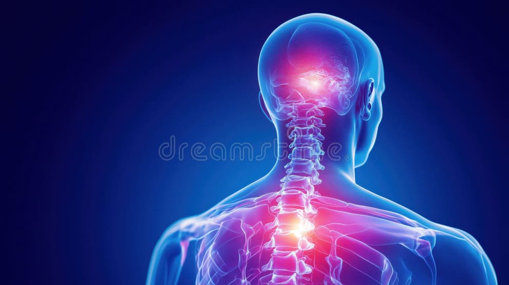 Innovative Depiction of Human Spine and Brain Connection Illustrating ...