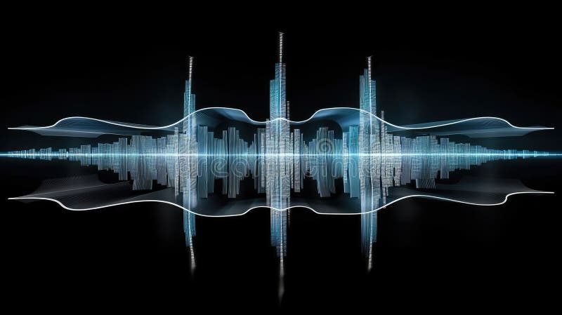 A Digital Visualization of Sound Waves, Depicted As a Series of ...
