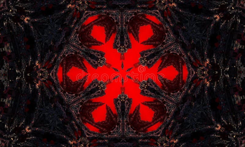 Digital Visualization of a Vampire Sign. Bloody Kaleidoscope Stock ...