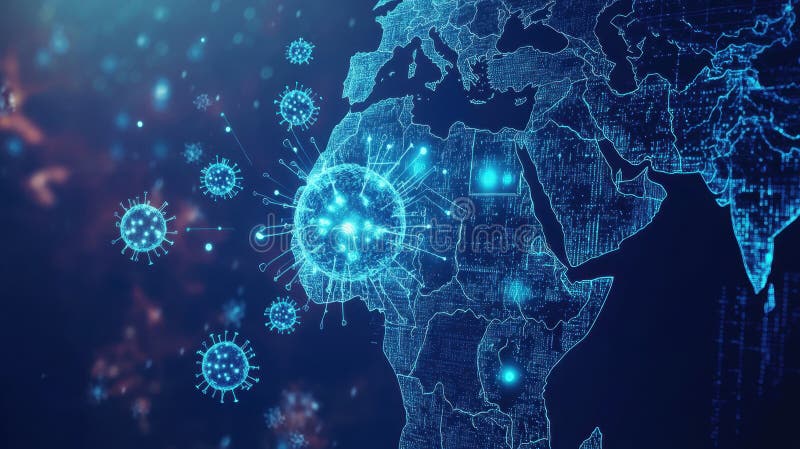 Digital Map Visualization Global Technology and Connectivity in Cyber ...