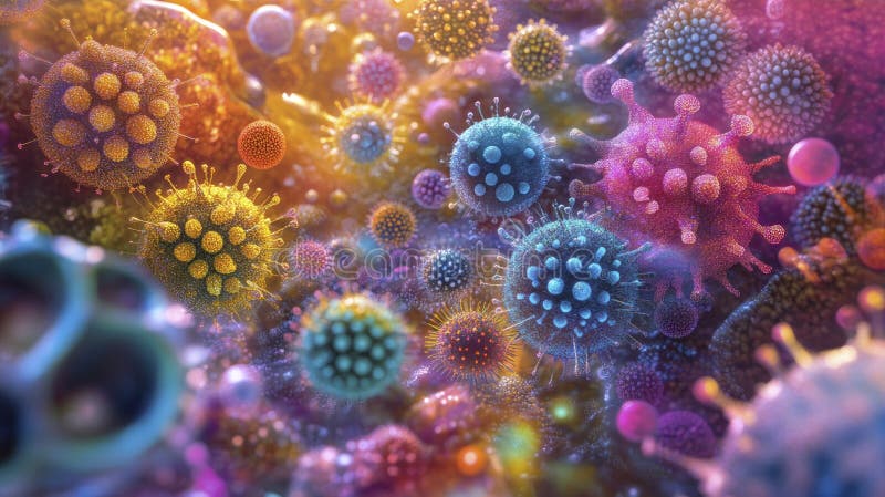 Digital Visualization of Viruses Under a Microscope, Surreal and ...
