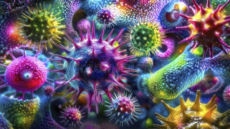 Digital Visualization of Viruses Under a Microscope, Surreal and ...