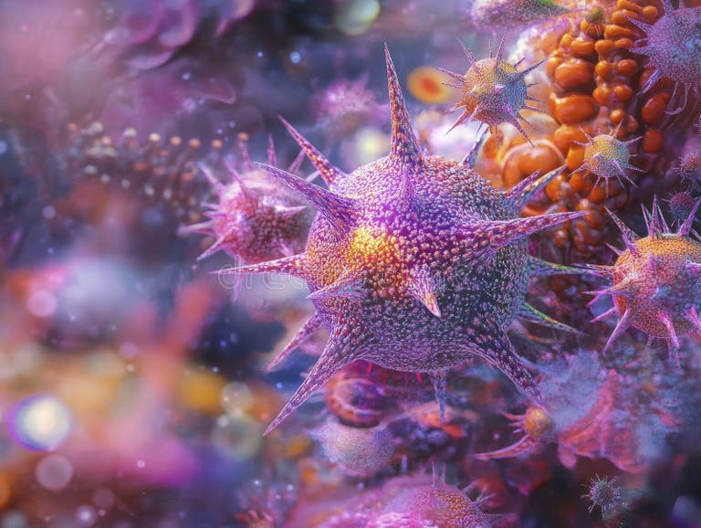 Digital Visualization of Viruses Under a Microscope, Surreal and ...