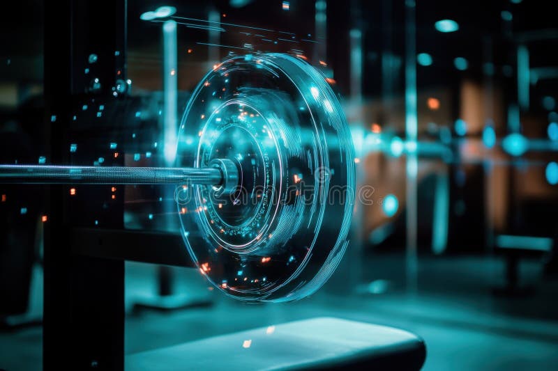 Digital Visualization of a Weightlifting Barbell in a Modern Gym ...