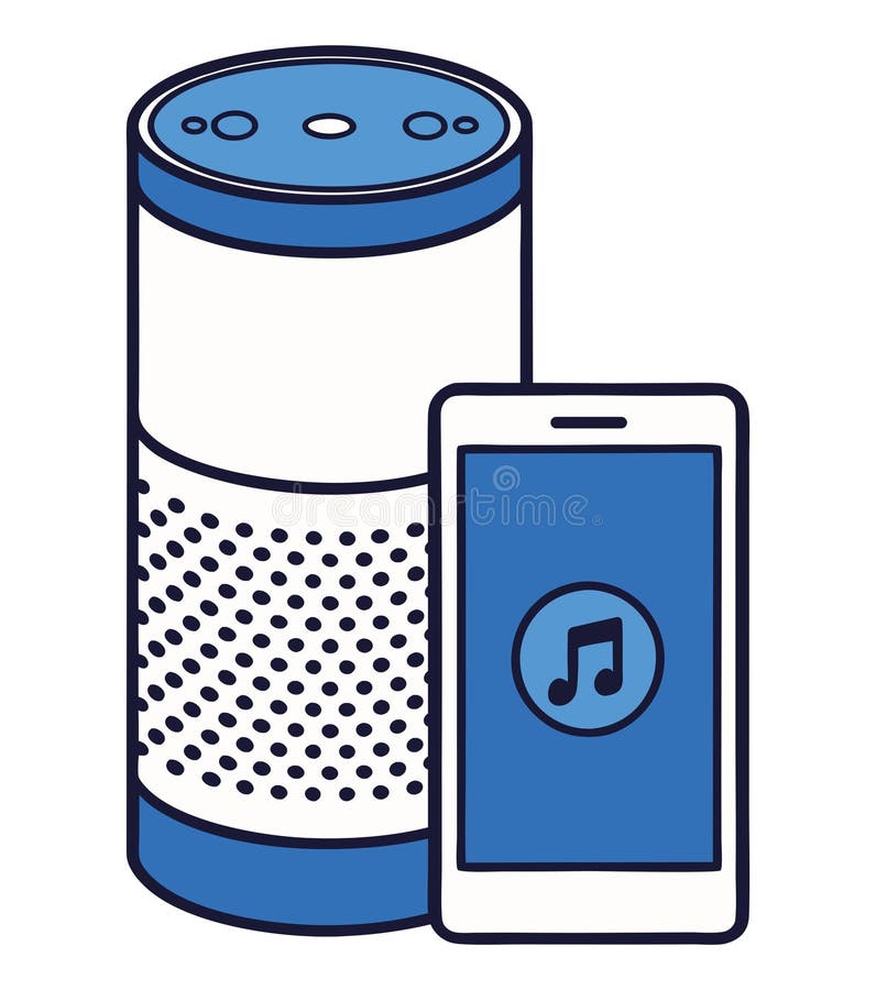 Digital voice assistant stock illustration. Illustration of stylish ...