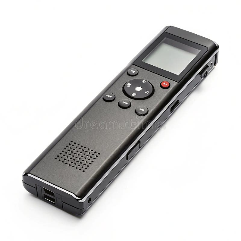 Digital Voice Recorder on White Background Stock Illustration ...