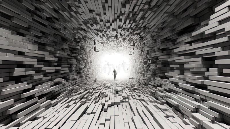 Digital Void in the Chaos of White Noise Stock Illustration - Illustration of puzzle, abstract ...