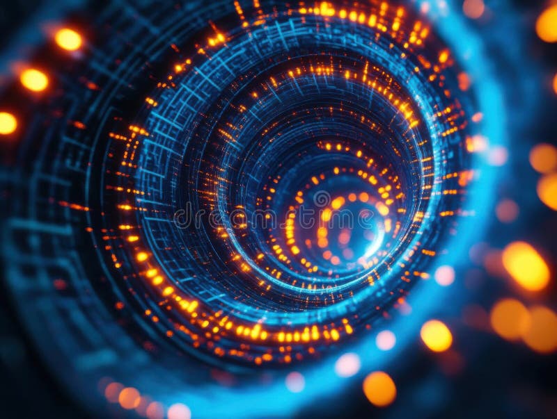 Digital Vortex, Abstract Data Tunnel Stock Illustration - Illustration ...