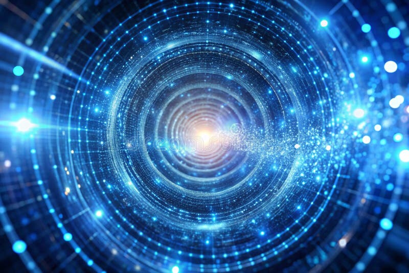 Digital Vortex of Blue Lights Stock Photo - Image of lights, vortex ...