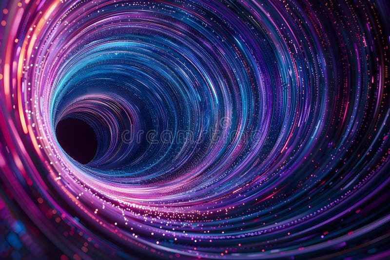 A Digital Vortex that Draws in Colorful Data by Generative AI Stock ...