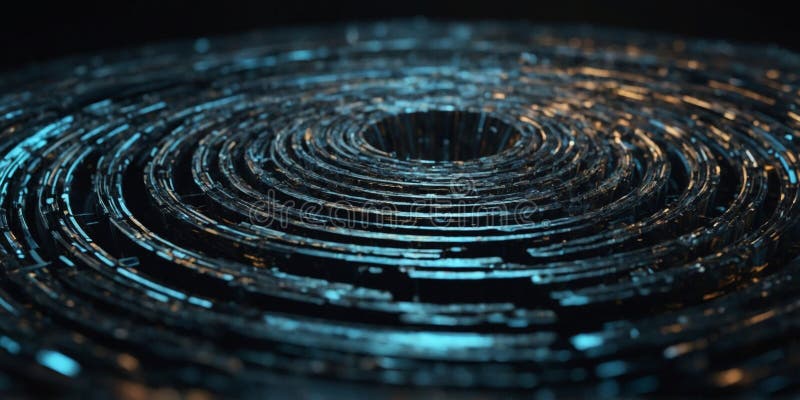 Digital Vortex Front View Close Up of a Digital Vortex in an Abstract Tech Environment To ...