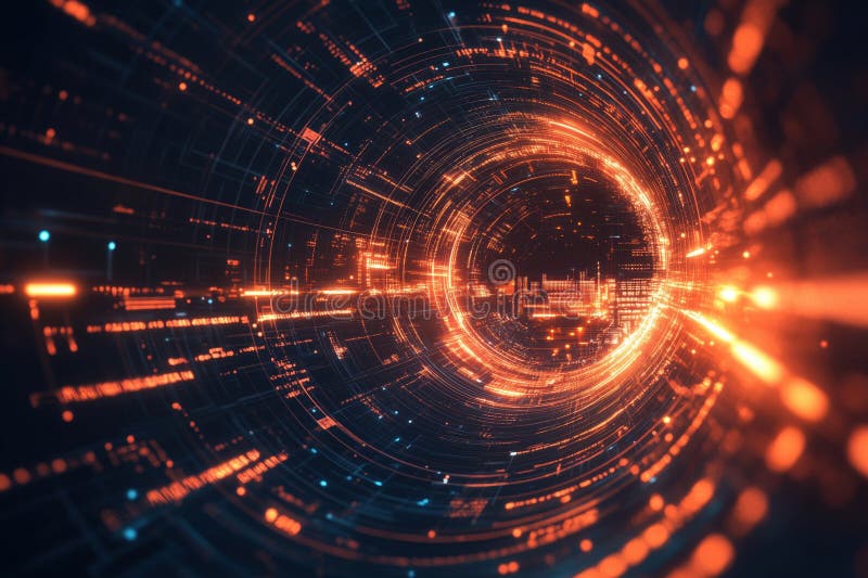 Digital Vortex with Glowing Lines and Data Streams, Futuristic ... Digital Vortex with Glowing Lines and Data Streams, Futuristic ...