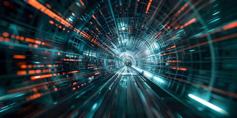 Into the Digital Vortex: a Journey through a Cybernetic Landscape Stock ...