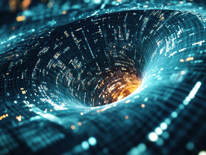 Digital Vortex, a Journey into the Depths of Information Stock Photo ...