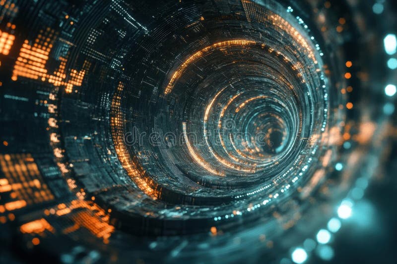 Digital Vortex, a Journey into the Heart of Cyberspace Stock Image ...