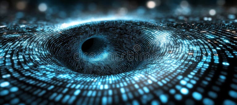Digital Vortex a Swirling Abstract of Blue Binary Code Representing ...