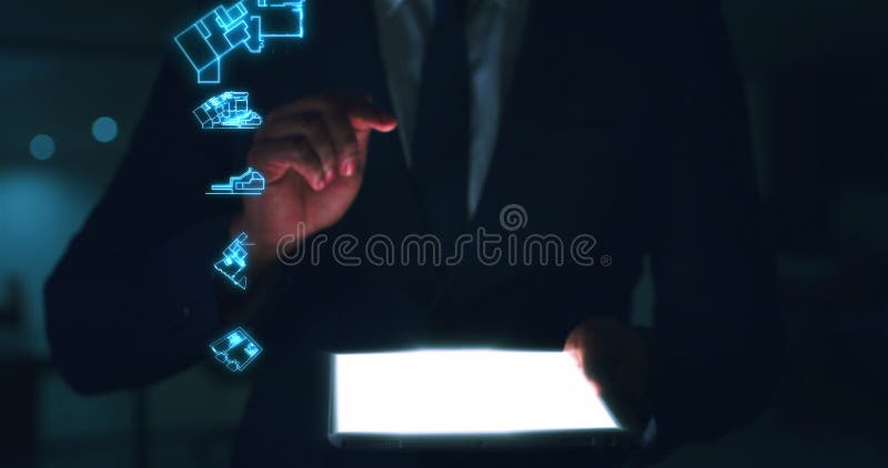 Digital Vr Architecture on Tablet, 3d Home Renovation on Technology and ...