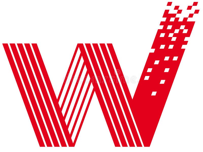 Digital W stock vector. Illustration of computer, corporate - 13701809