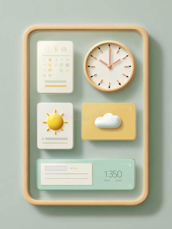 Digital Wall Display Showing Weather, Time, and Date with Modern Design ...