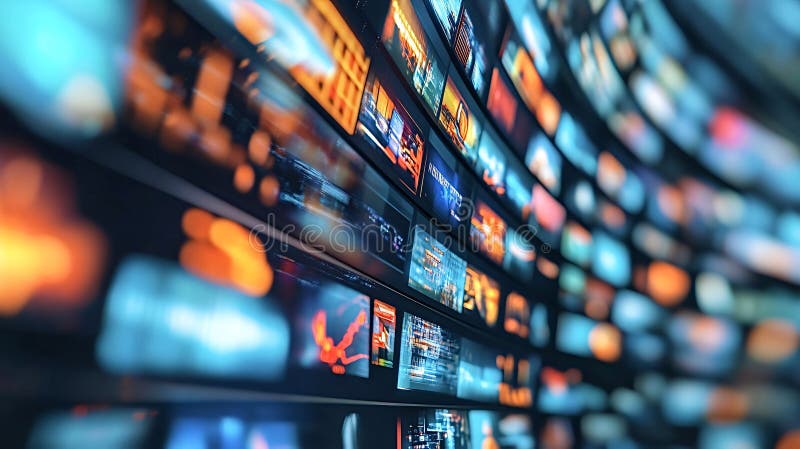 Digital Wall Displaying Information and Streaming Data in a Server Room ...