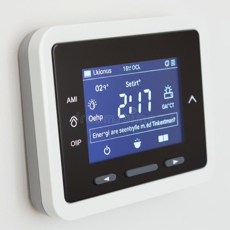 A Digital Wall-mounted Thermostat with a Sleek Design, Featuring a ...