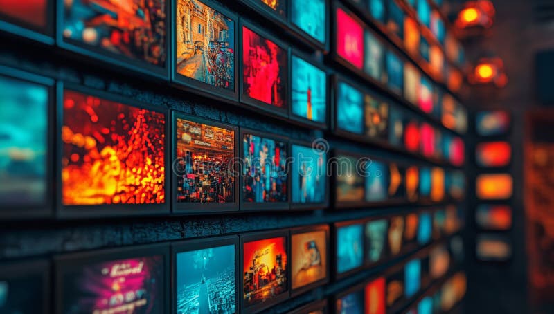 A Digital Wall Showcasing Streaming Data Stock Photo - Image of ...