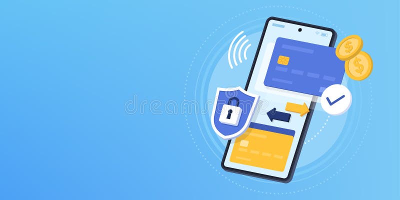 Digital Wallet App on Smartphone Stock Vector - Illustration of ...