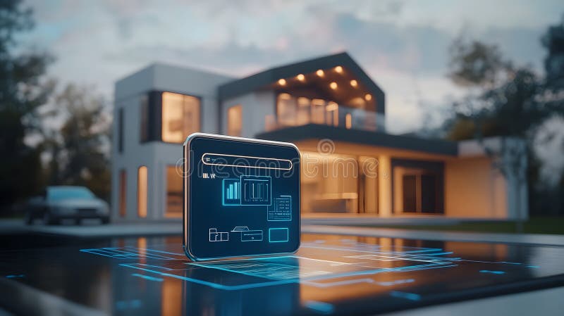 Digital Wallet Connected To Smart Home System Show Stock Illustration ...